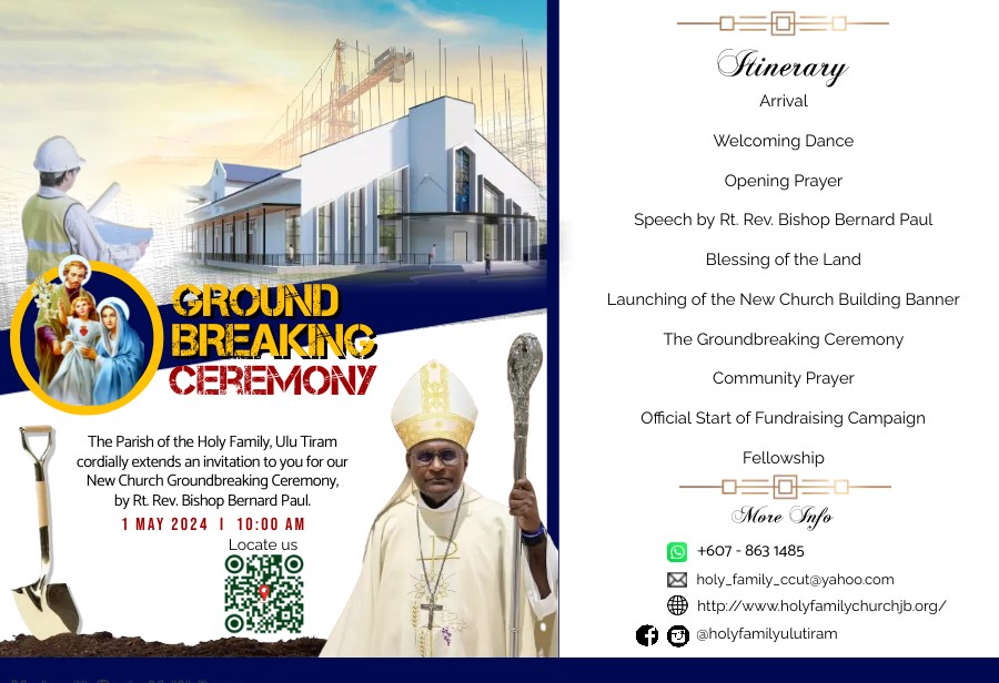 Ground Breaking Invitation – Church of the Holy Family, Ulu Tiram